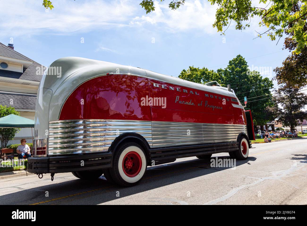 A very rare 1953 General Motors Futurliner participates in the 2022 ...