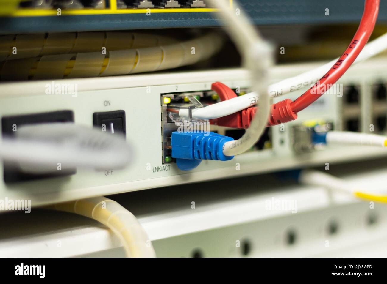 The network cables to connect the port of a switch to connect internet ...
