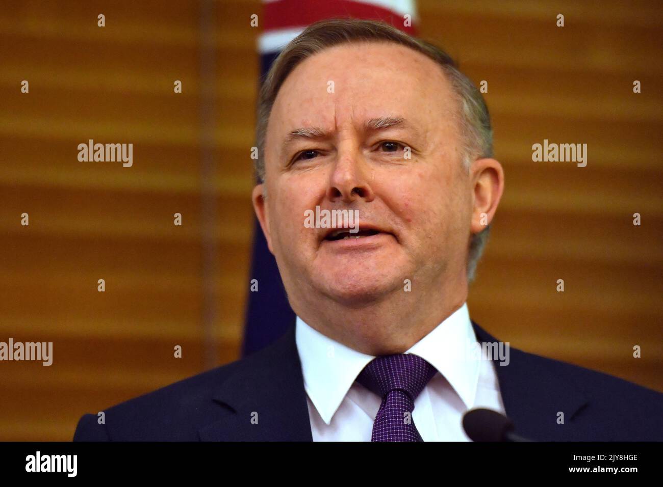 Leader of the Opposition Anthony Albanese at a Labor caucus meeting at ...