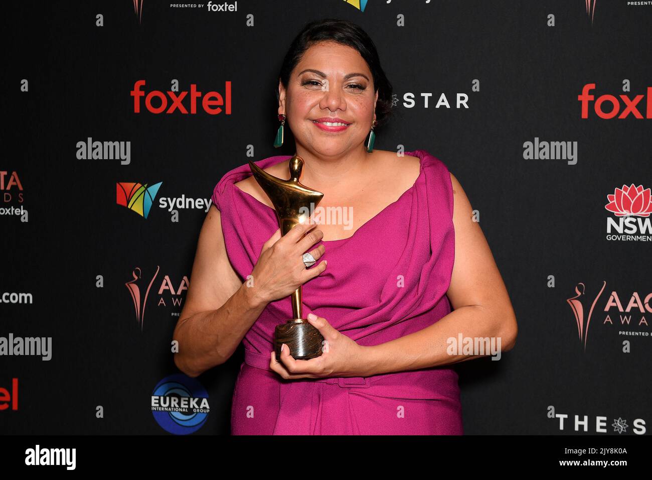 Deborah Mailman poses for a photograph after winning the AACTA Award ...