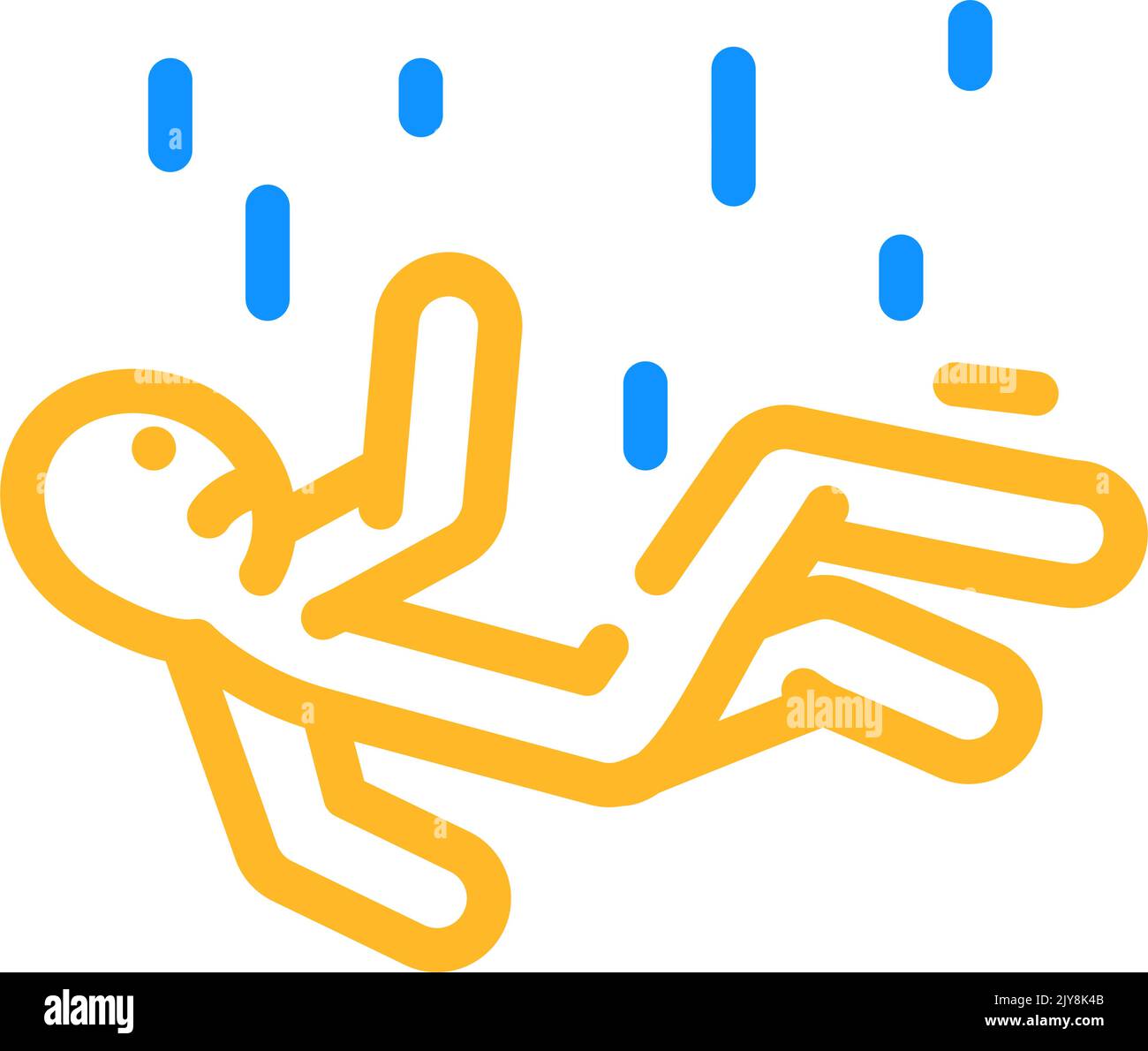 man falls accident color icon vector illustration Stock Vector Image ...