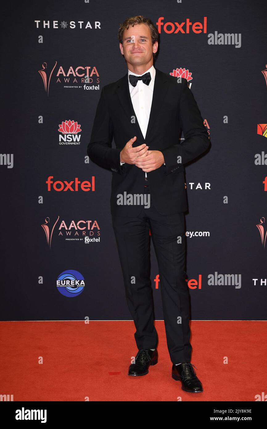 Michael Sheasby arrives at the 2019 AACTA Awards at the Star in Sydney ...