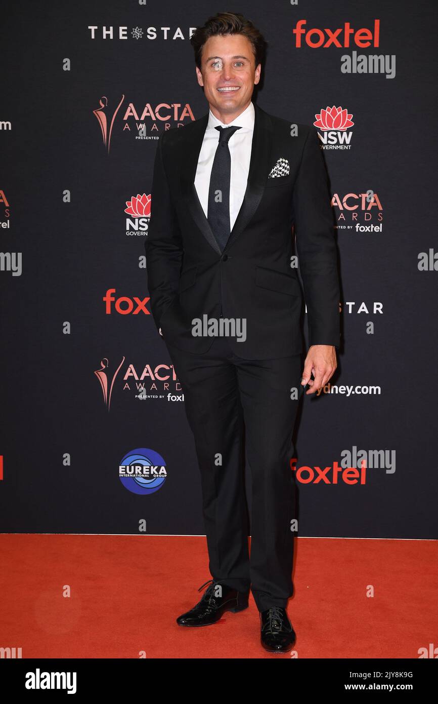 James Tobin arrives at the 2019 AACTA Awards at the Star in Sydney ...
