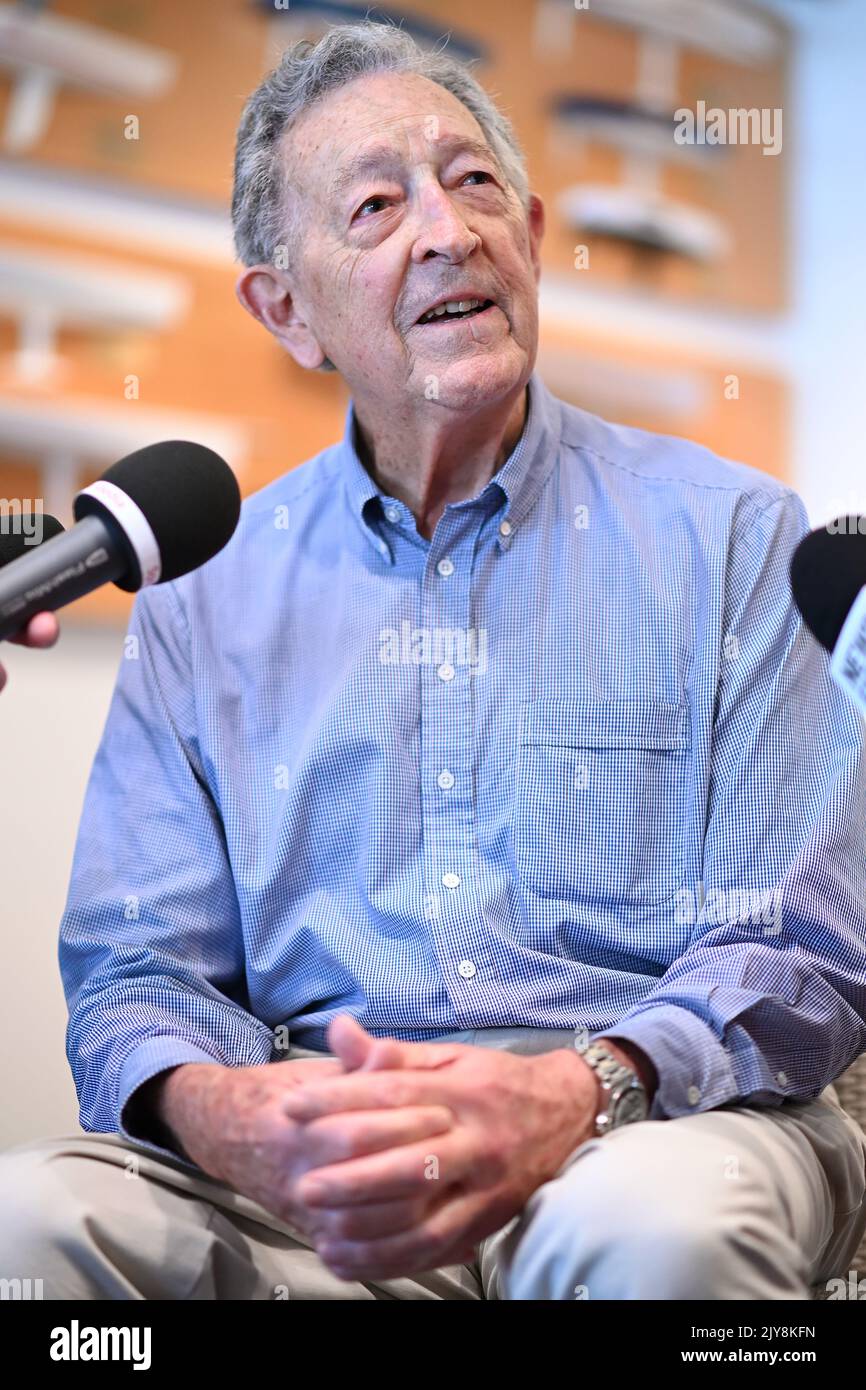 Sir James Hardy speaks to the media at the Cruising Yacht Club of ...