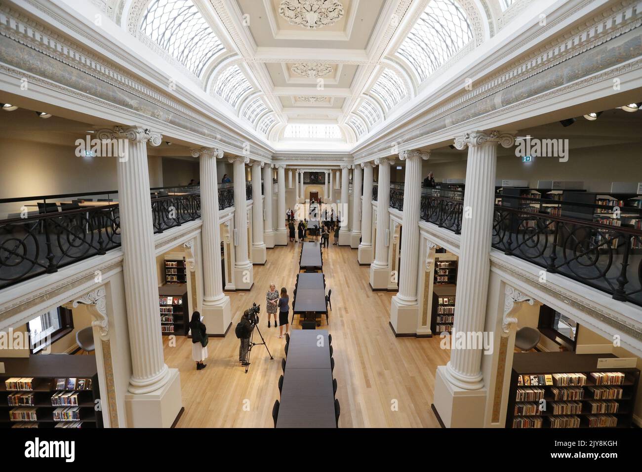 One of the renovated rooms is seen during the official opening of the ...