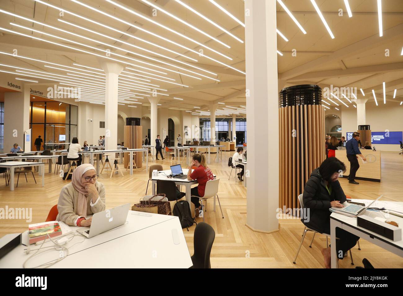 One of the renovated rooms is seen during the official opening of the ...