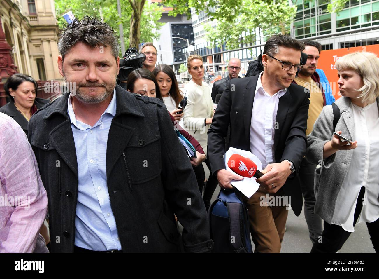 Karen Ristevski's brother Stephen Williams (left) leaves the Supreme ...