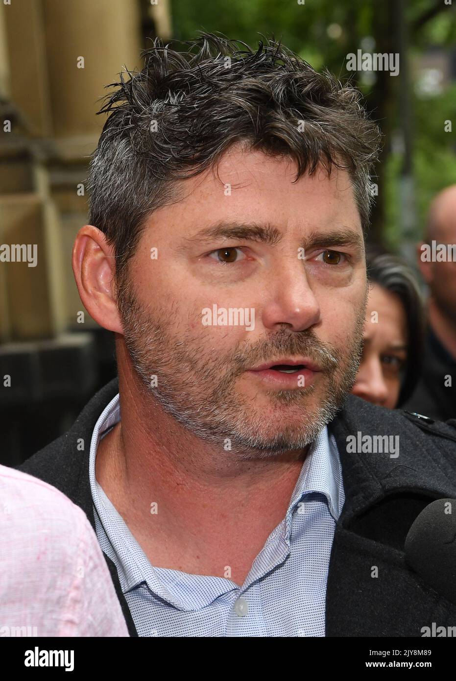 Karen Ristevski's brother Stephen Williams (centre) leaves the Supreme ...