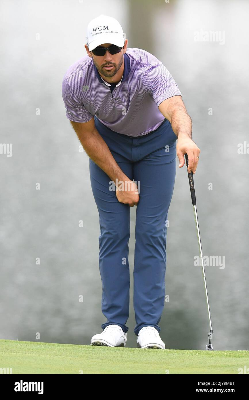 Cameron Tringale of the USA putting on the 18th during round 2 of The ...