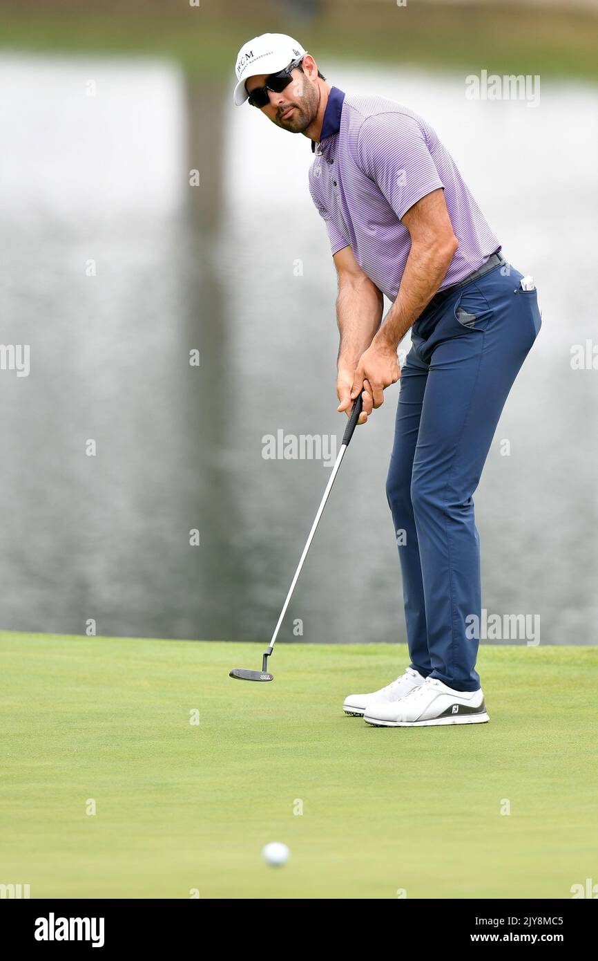 Cameron Tringale of the USA putting on the 18th during round 2 of The ...
