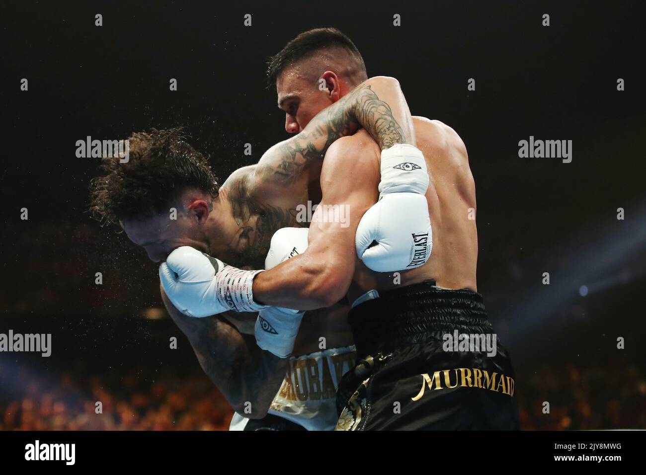 Tim Tszyu and Jack Brubaker compete during their IBF Australasian super ...