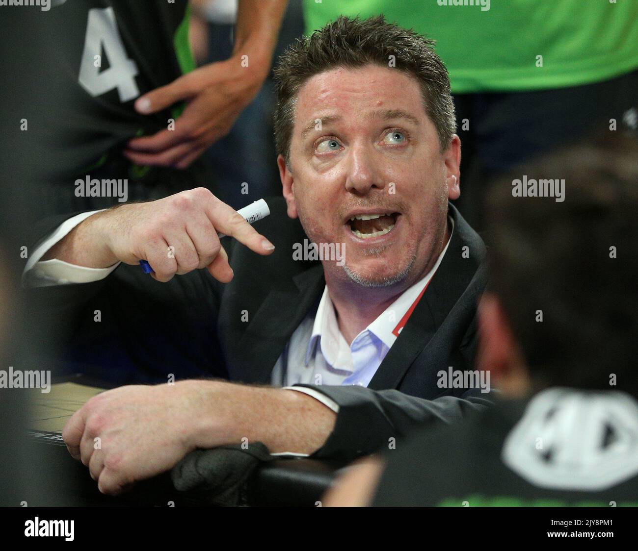 Simon Mitchell coach of the Phoenix during the Round 10 NBL match ...