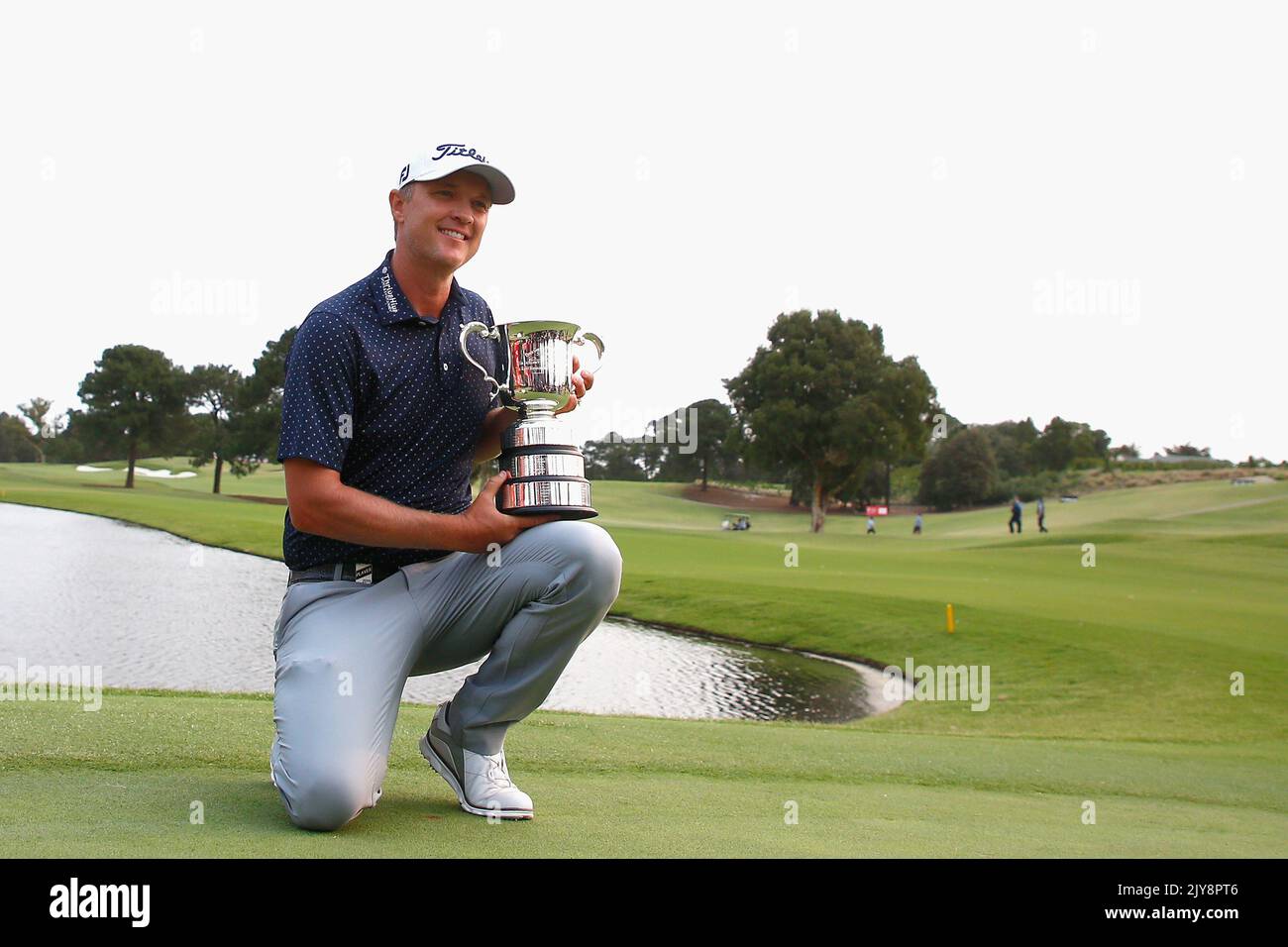 Matt Jones of Australia poses with the Stonehaven Cup after winning The ...