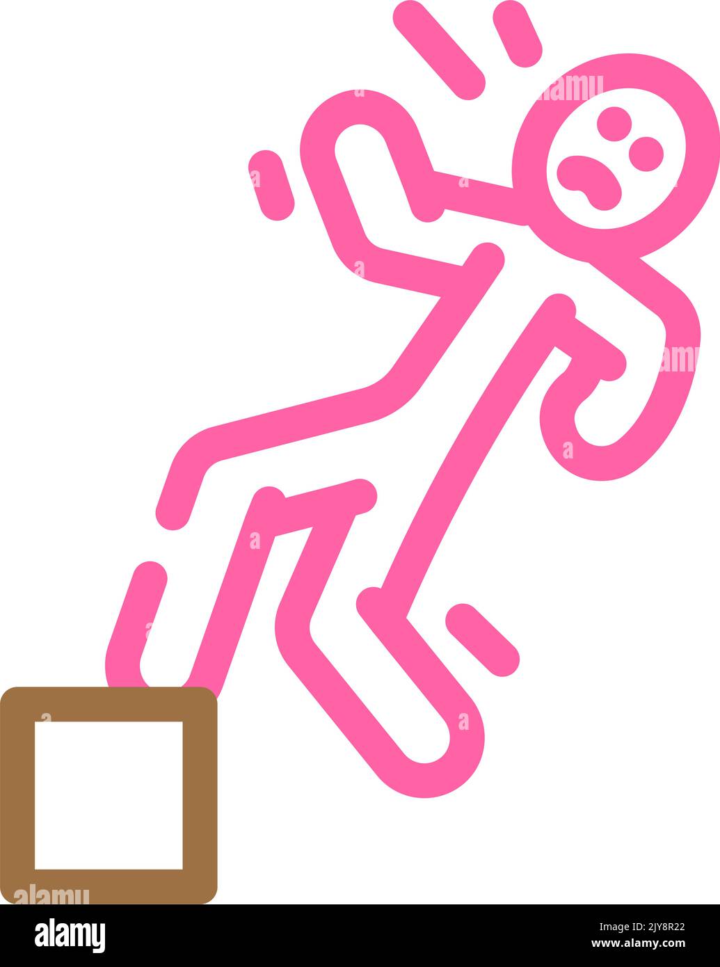 fall man accident color icon vector illustration Stock Vector Image ...