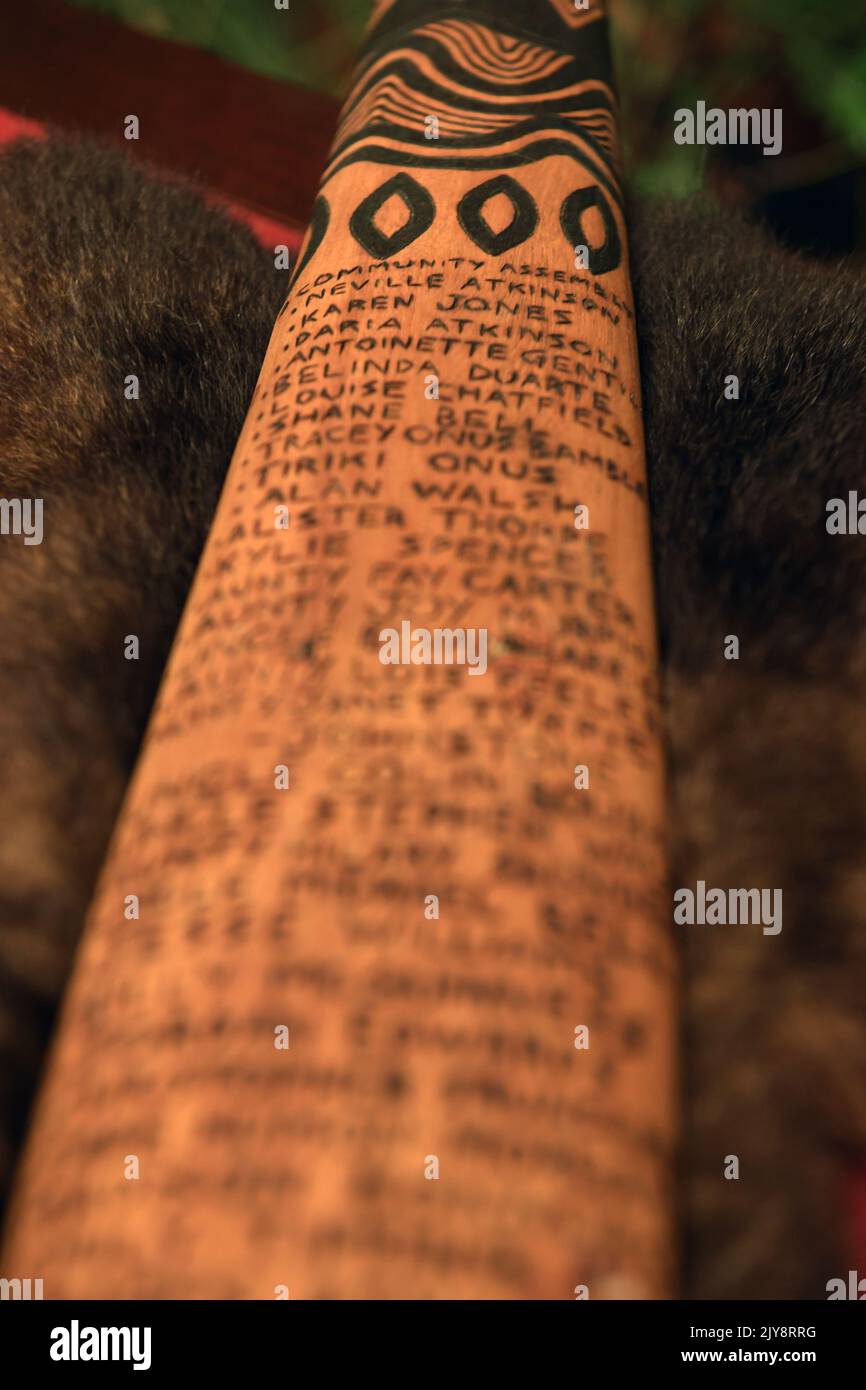 Aboriginal cultural items are seen inside the Legislative Assembly of ...