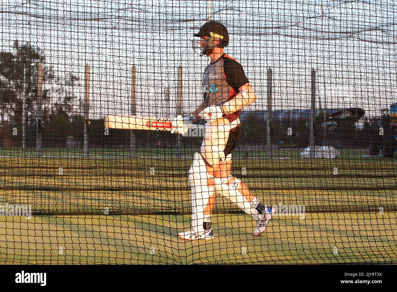 Kane Williamson is seen during a New Zealand cricket team training ...