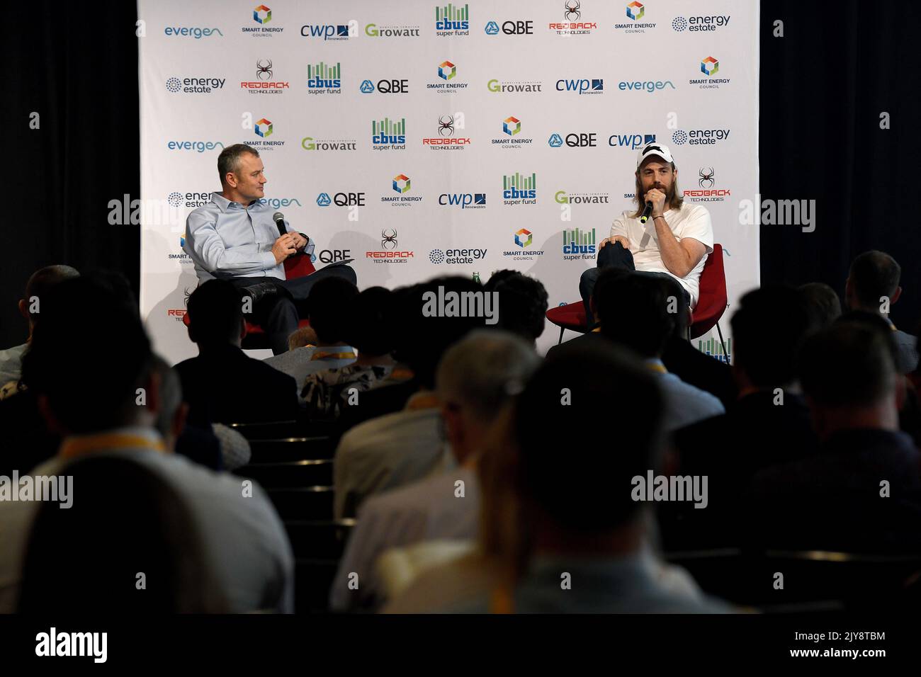 Co-Founder and CO-CEO of Atlassian, Mike Cannon-Brookes (right) speaks ...