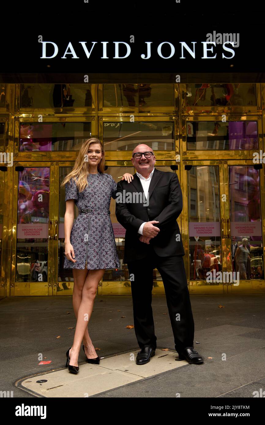Model and David Jones Ambassador Victoria Lee and David Jones CEO Ian ...