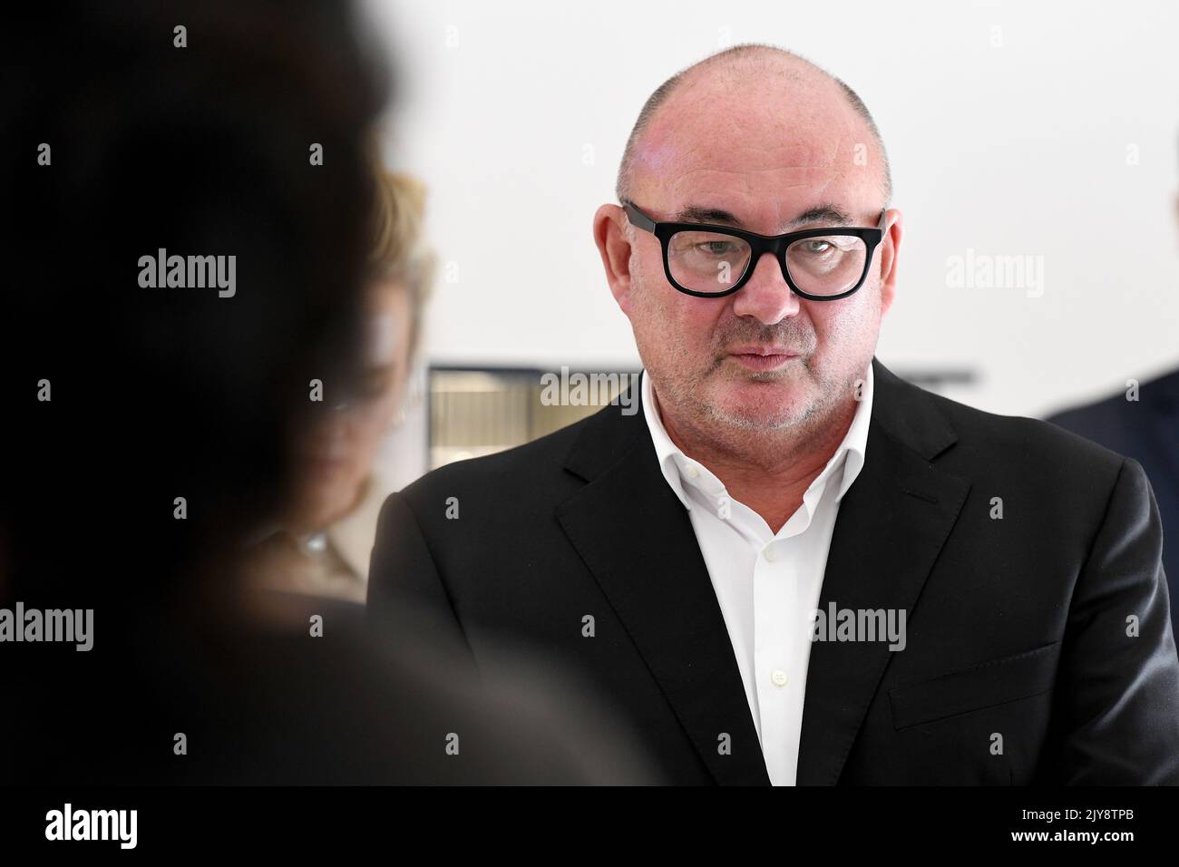 David Jones CEO Ian Moir is seen during a media call to unveil the ...