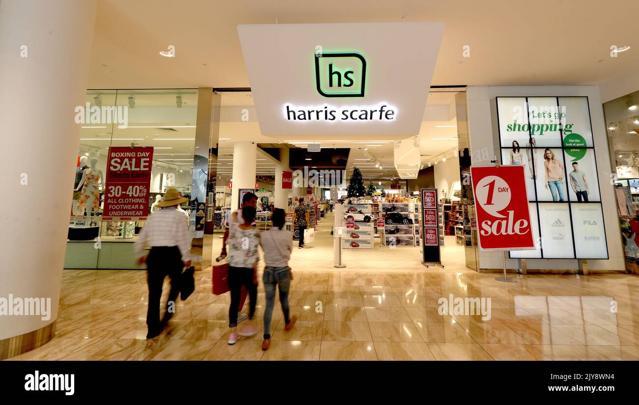Harris Scarfe signage is seen in Rundle Mall, Adelaide, Wednesday ...