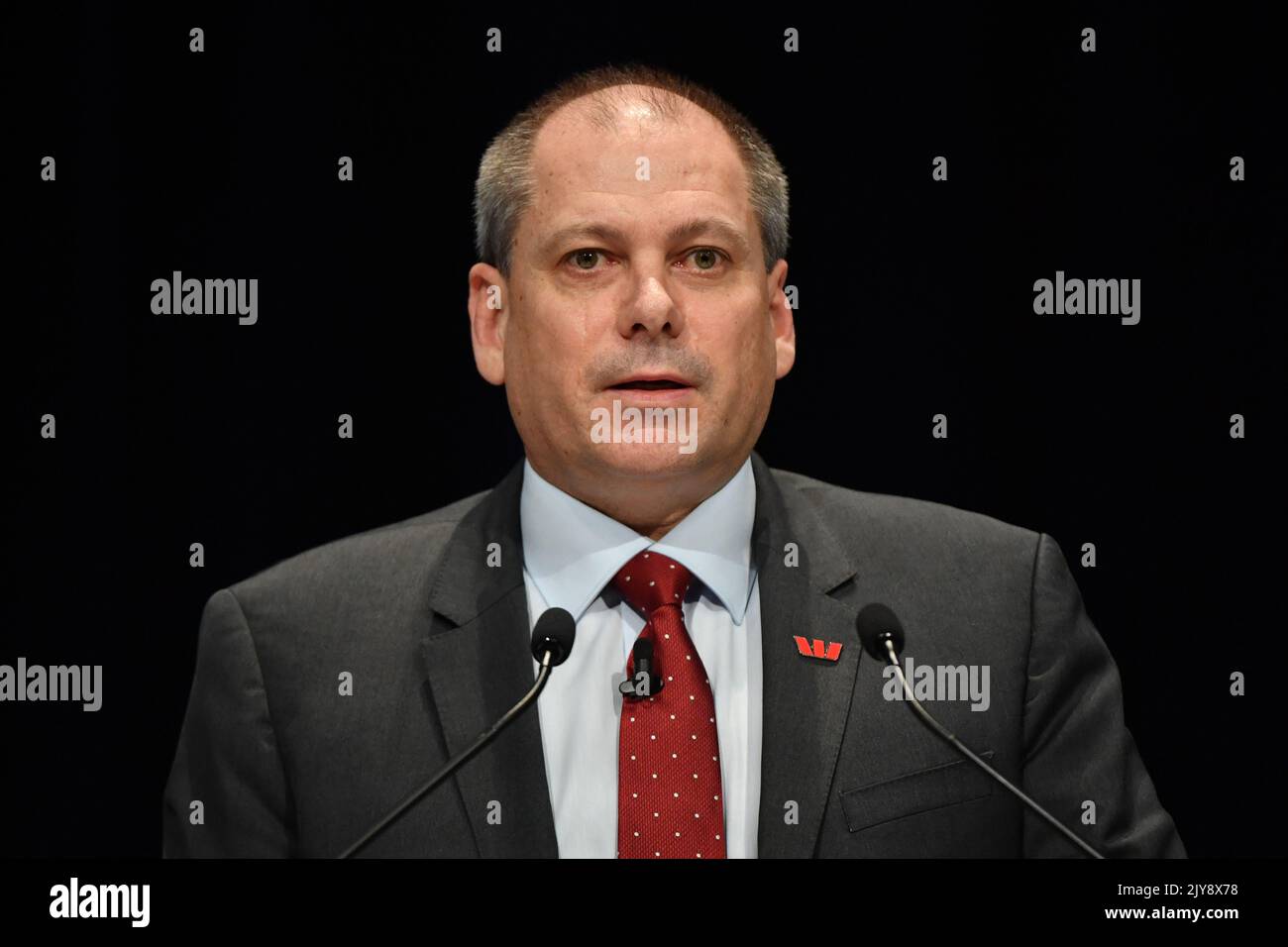 Westpac CEO Peter King speaks at the Westpac Annual General Meeting ...