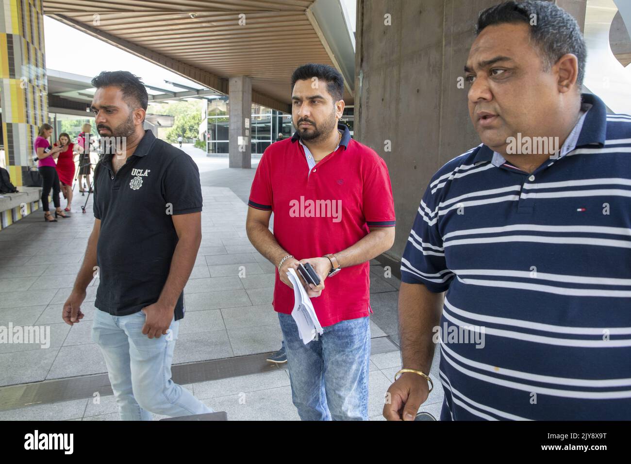 The brother of slain bus driver Manmeet Alisher, Amit Alisher is seen ...