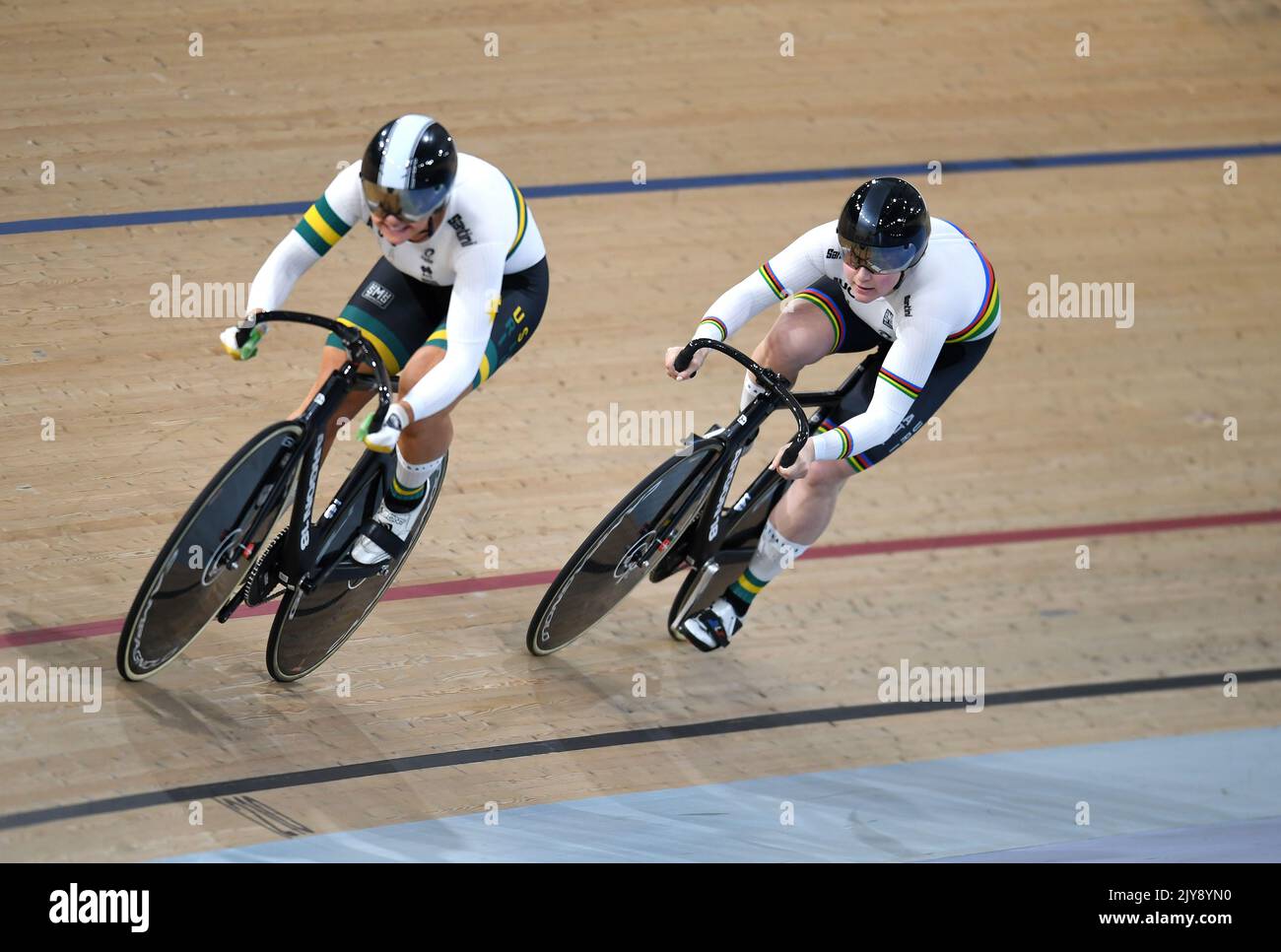 Australia's Caitlin Ward (left) and Stephanie Morton compete in the ...
