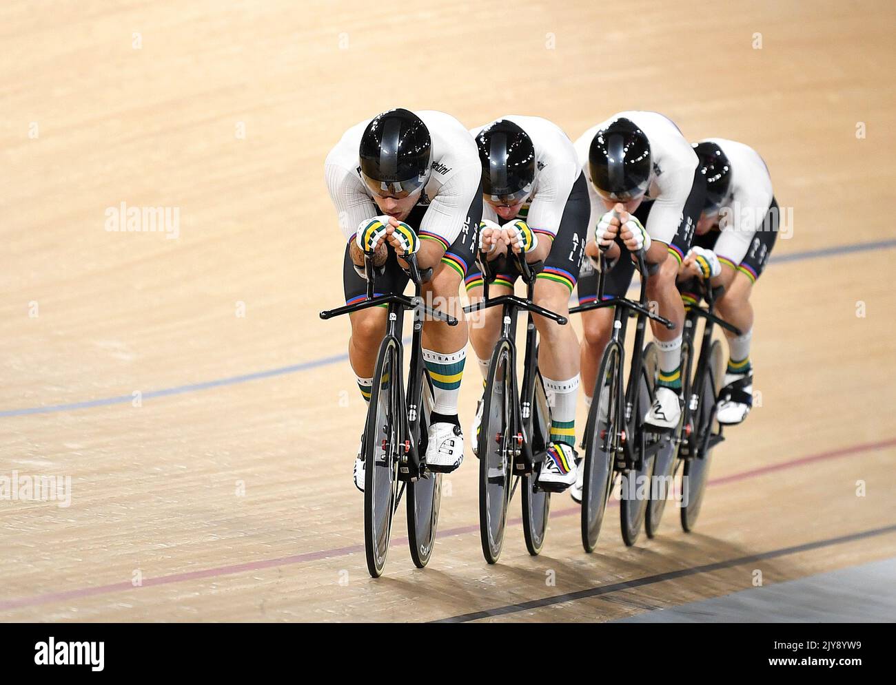 Australia's men's team pursuit outfit competes to win gold at the ...