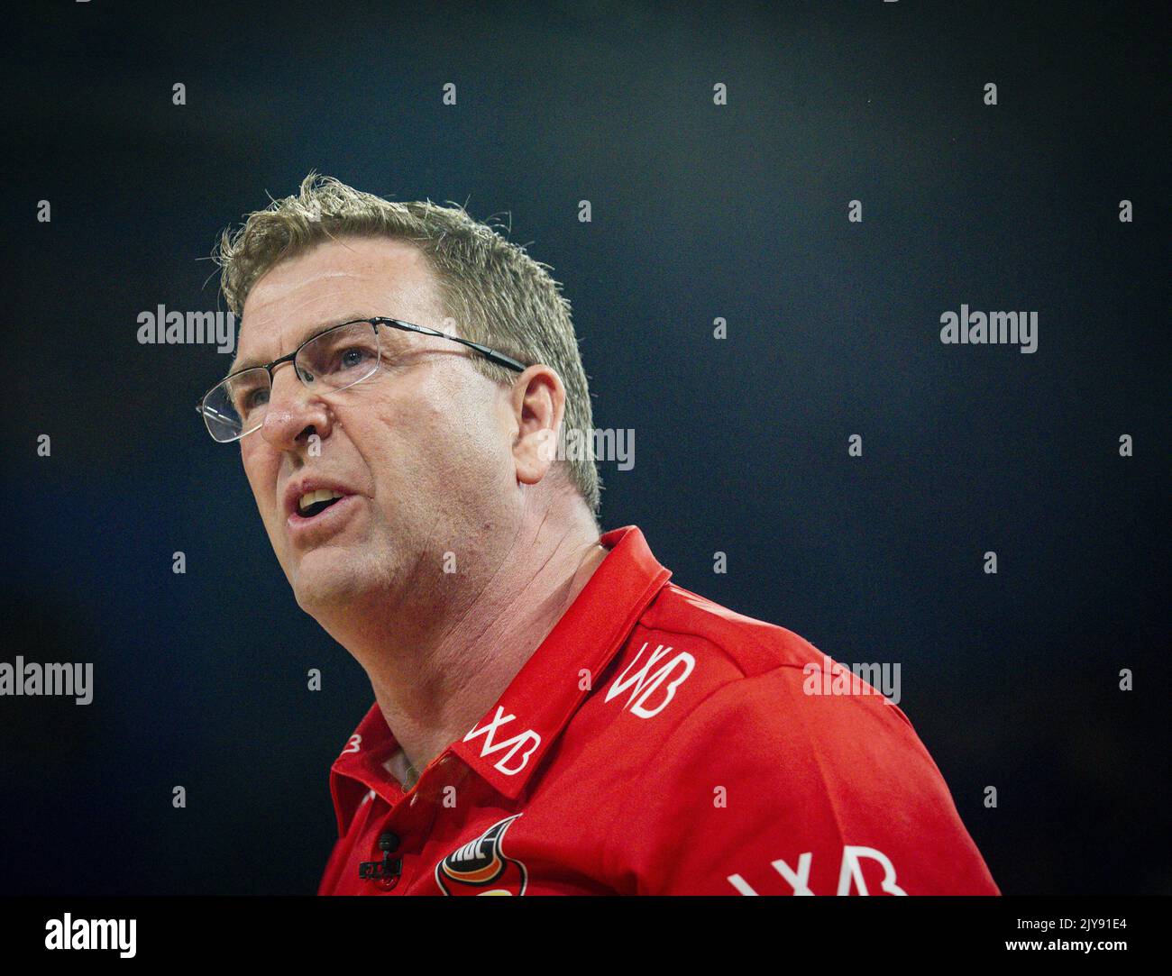 Coach of the Wildcats Trevor Gleeson during the Round 11 NBL match ...