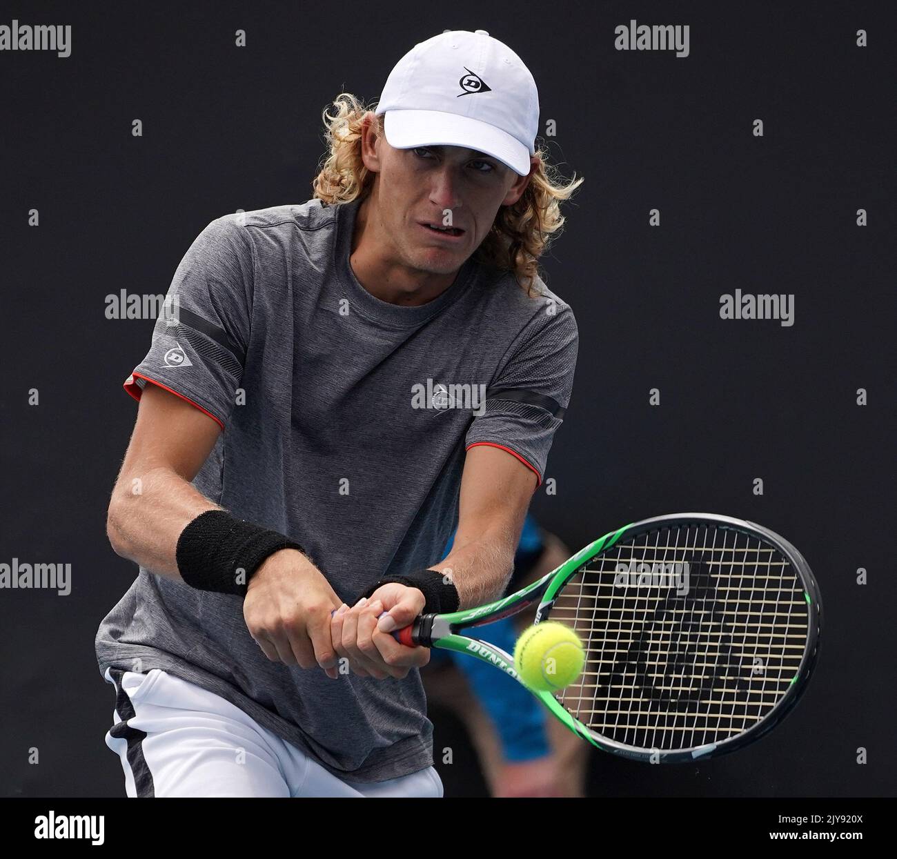 Max Purcell in action during the Australian Open Mens Play-off Finals ...