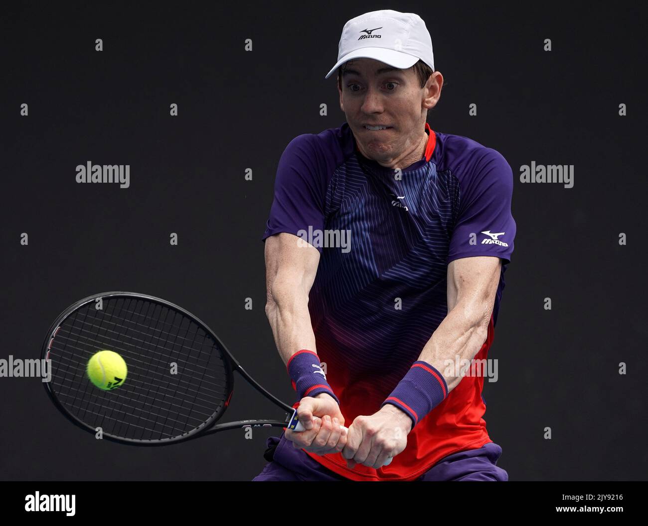 John Patrick Smith in action during the Australian Open Mens Play-off ...