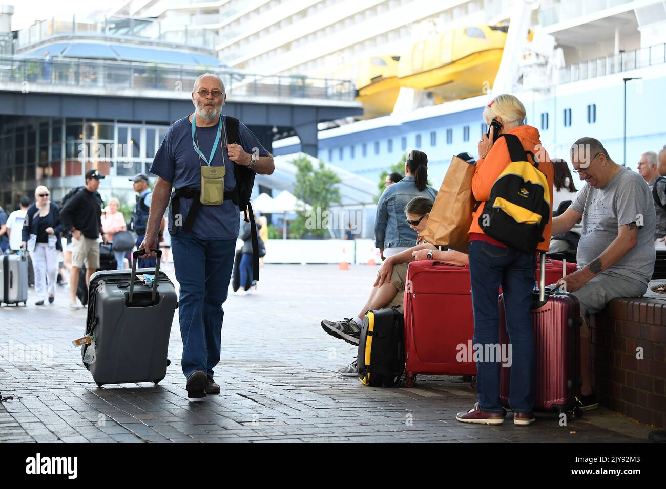 Passengers disembark the Royal Caribbean International's cruise ship ...
