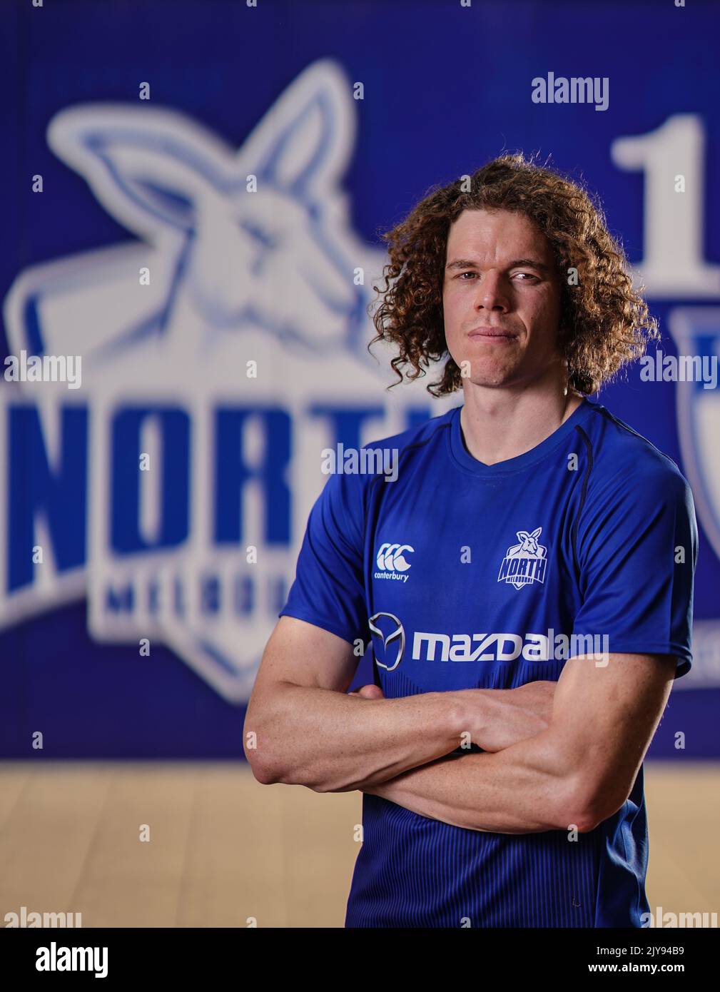 Ben Brown of the Kangaroos poses for a portrait during a North ...