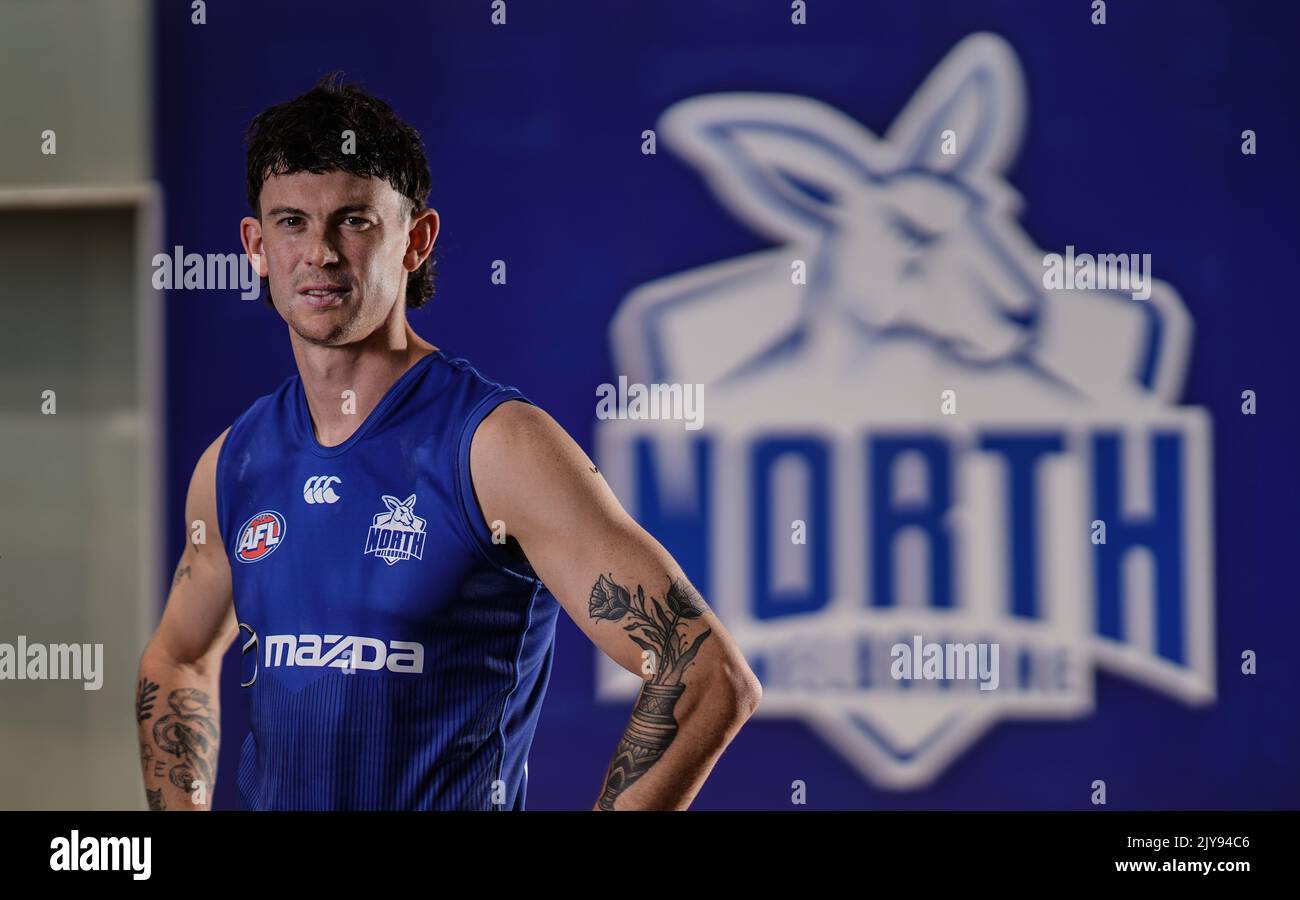 Jasper Pittard of the Kangaroos poses for a portrait during a North ...