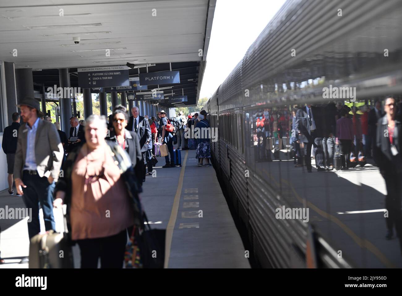 Guests are seen at the Terminal in Adelaide during the Great Southern ...