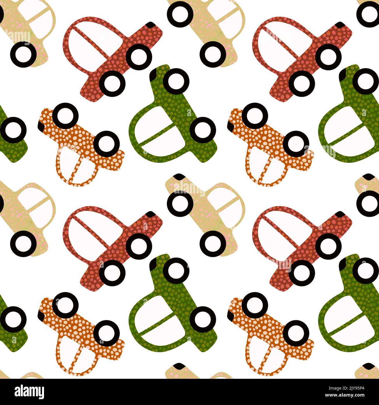 Cartoon kids seamless cars toys pattern for child clothes print and ...