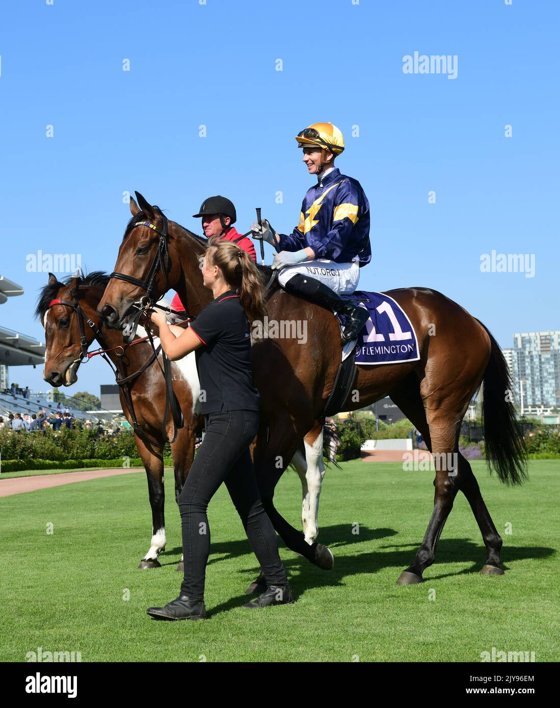 Jockey Jye McNeil returns to scale after riding Aktau to victory in ...