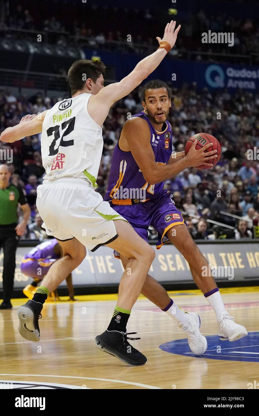 Xavier Cooks of the Kings dribbles to the basket during the Round 12 ...