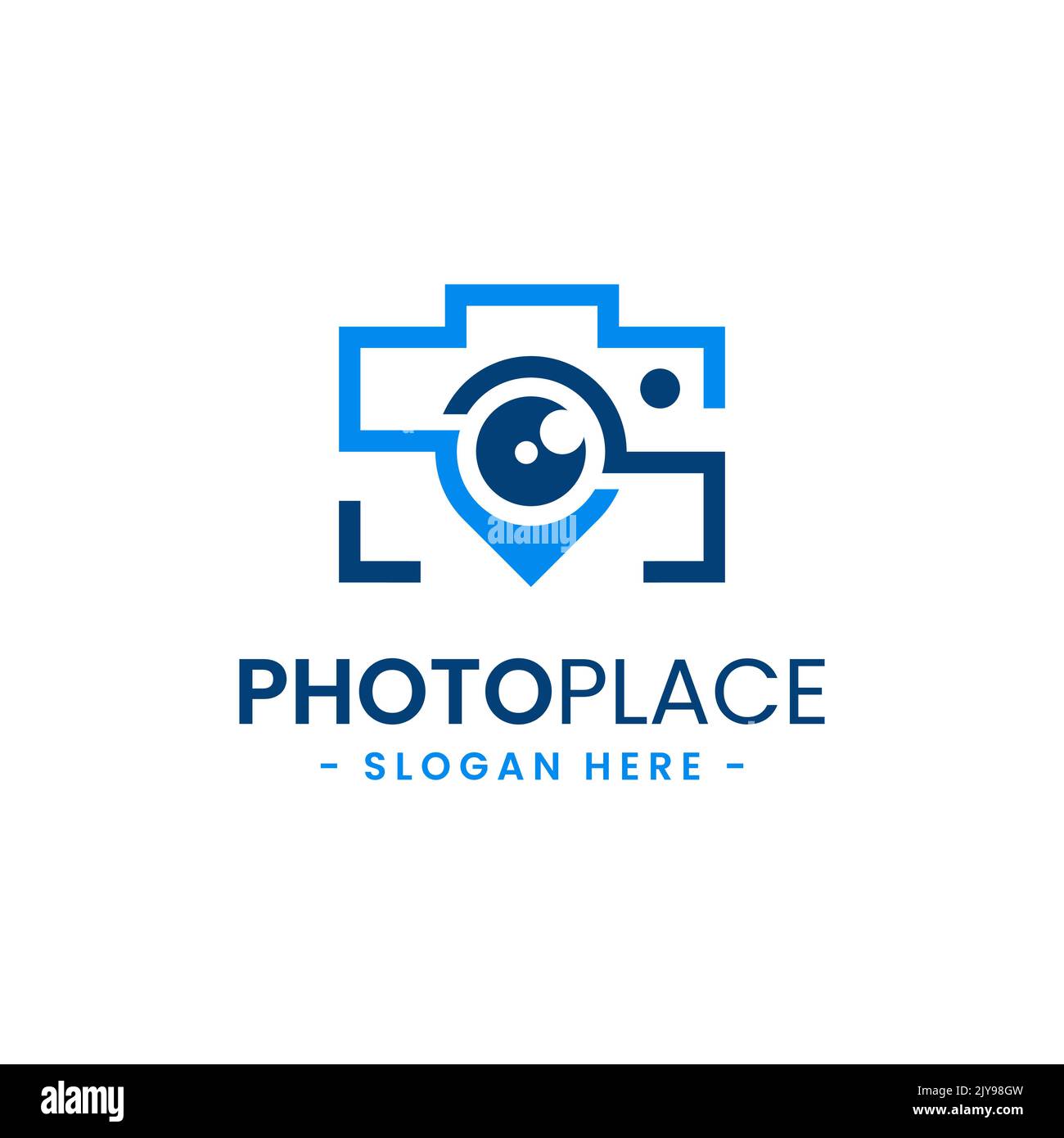 Photo point logo design template. Abstract combination of camera with ...