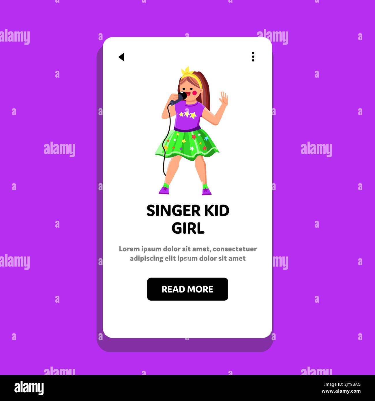 singer kid girl vector Stock Vector Image & Art - Alamy