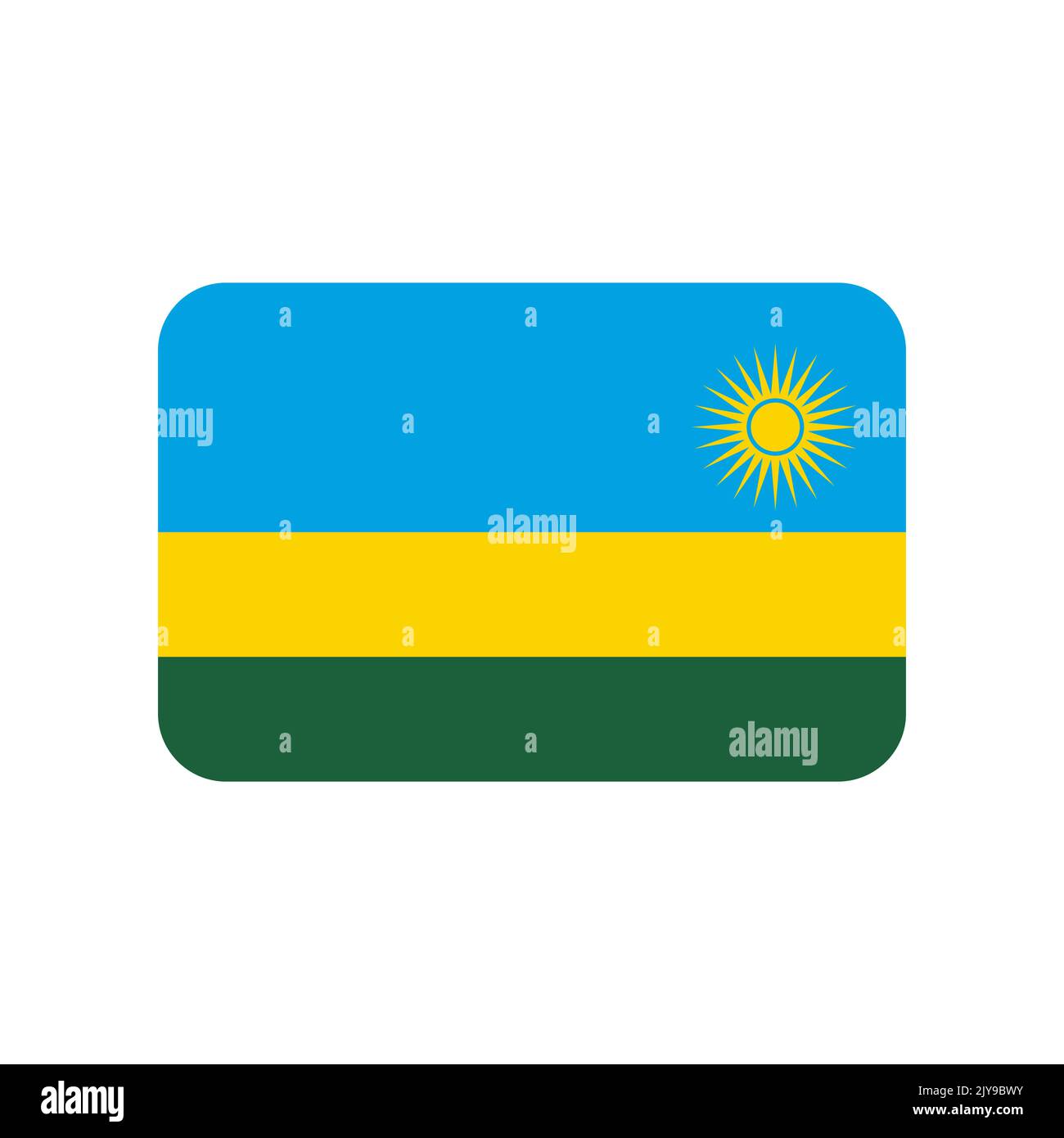 Rwanda vector flag isolated on white background Stock Vector Image ...
