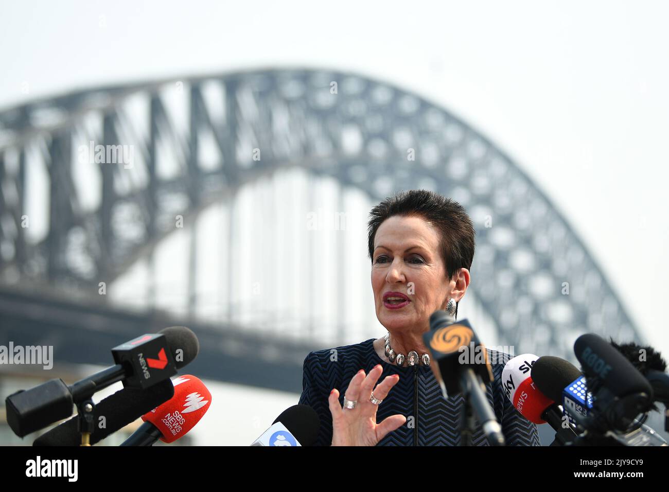 Lord Mayor of Sydney Clover Moore speaks to the media during a press ...