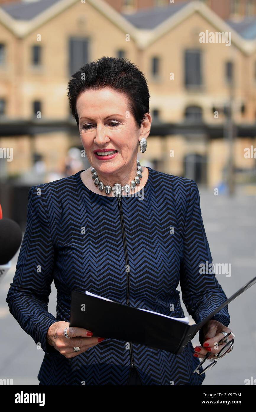 Lord Mayor of Sydney Clover Moore arrives to speak to the media during ...