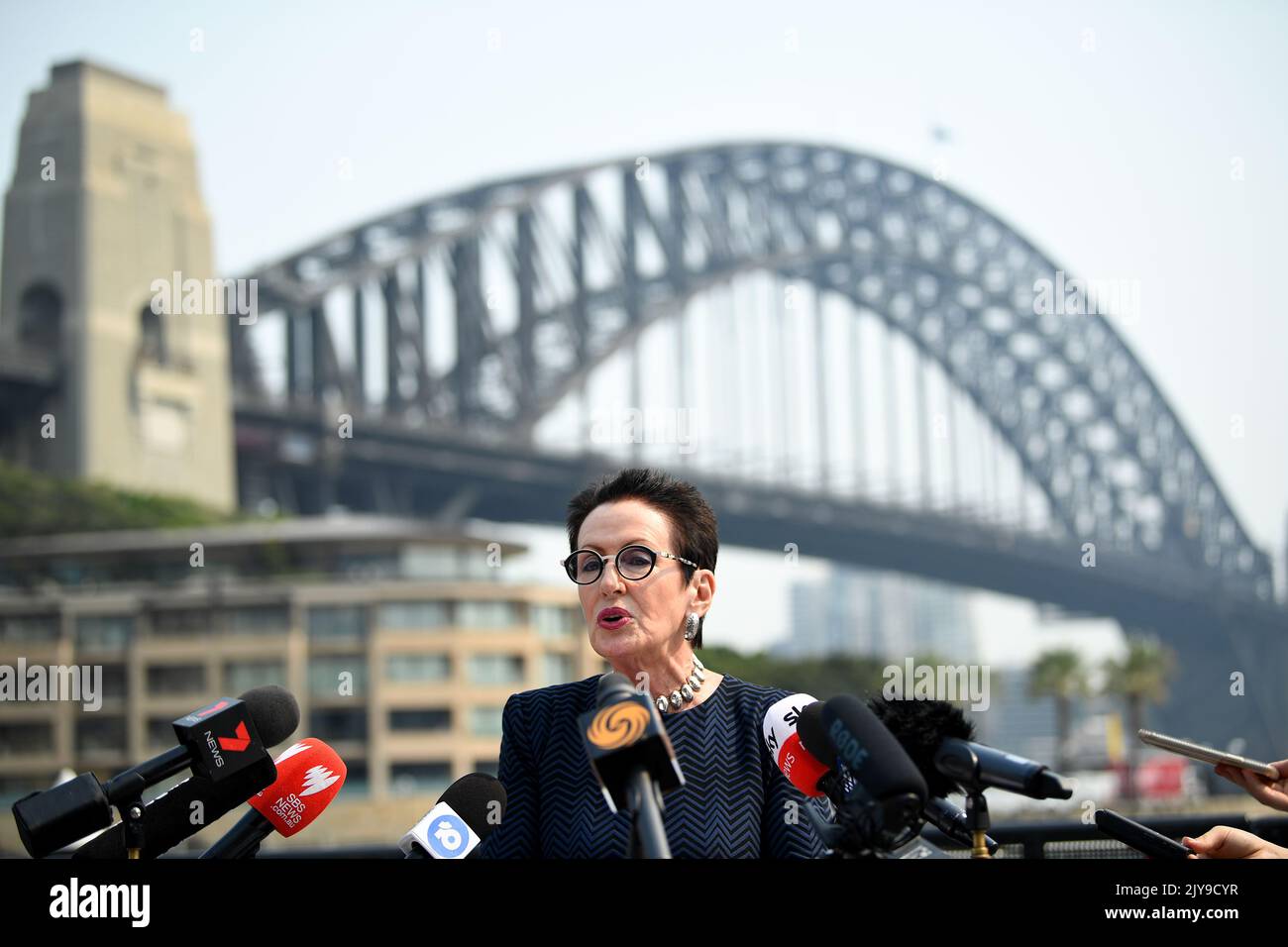 Lord Mayor of Sydney Clover Moore speaks to the media during a press ...