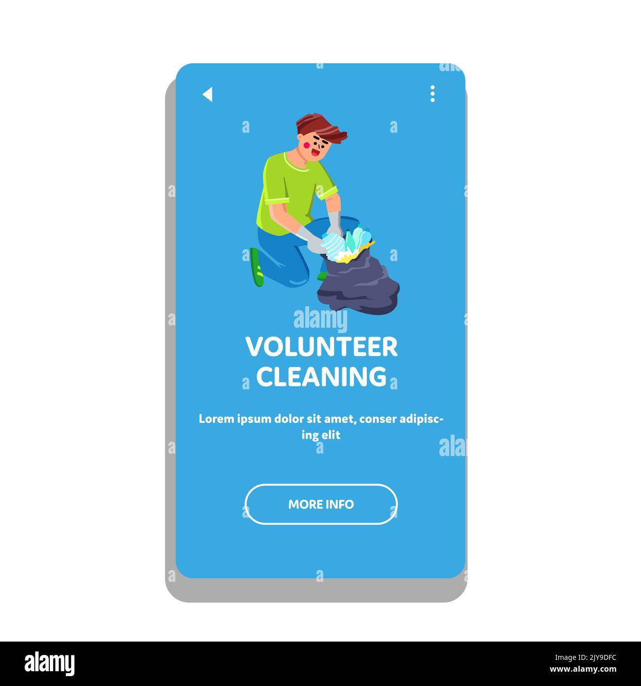 Person cleaning up trash in Stock Vector Images - Alamy