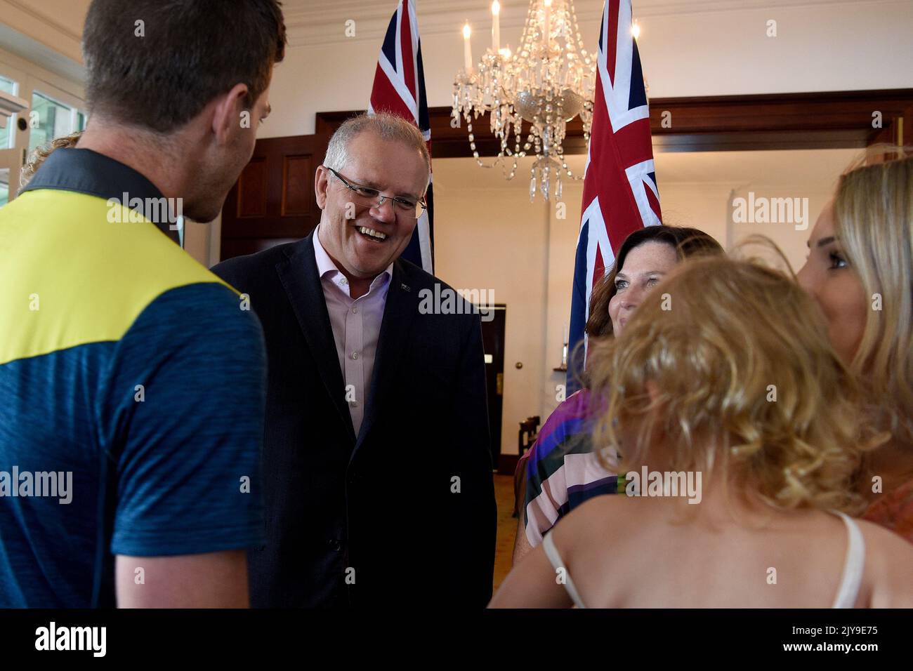 Prime Minister Scott Morrison (middle left) meets with Australian ...