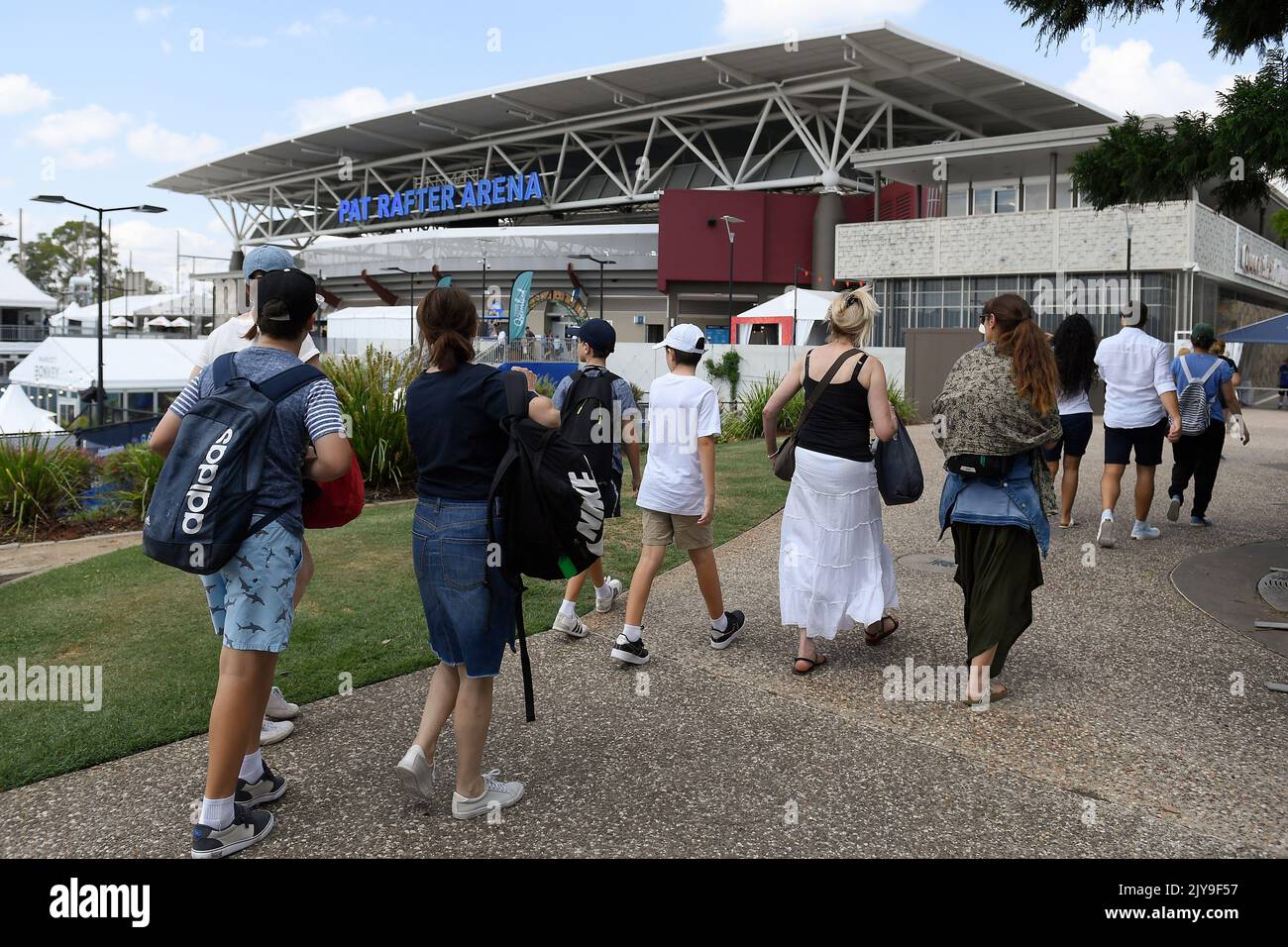 Fans arrive ahead of day 1 of the ATP Cup tennis tournament at at Pat ...