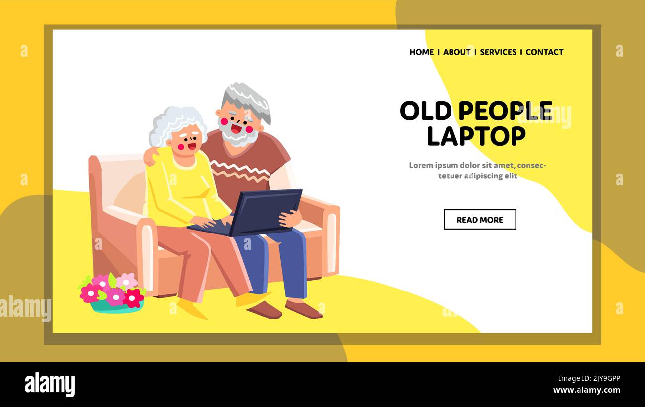 Indian asian old man using computer Stock Vector Images - Alamy