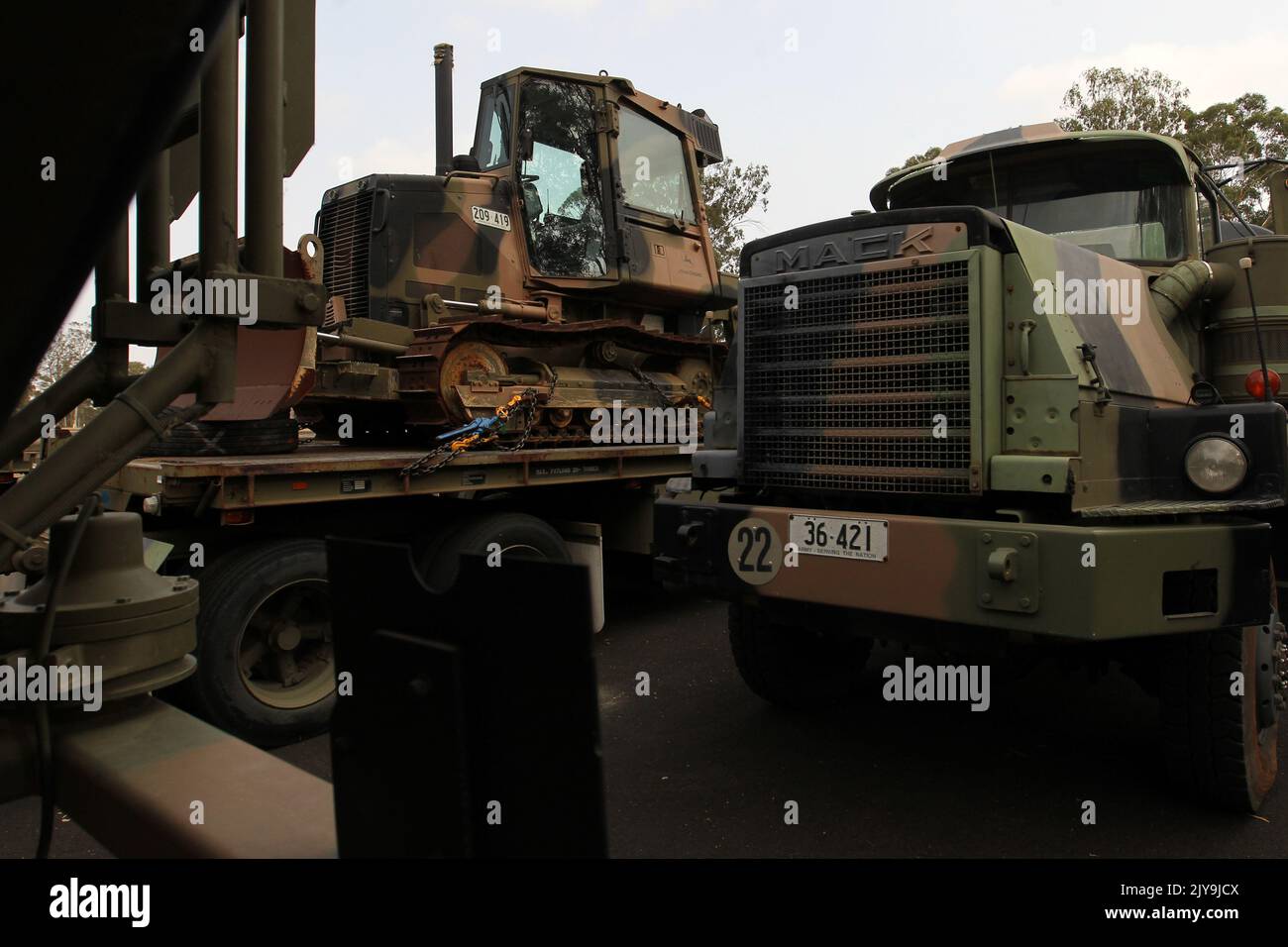 An Australian Defence Force MACK Truck and bulldozer to be used by ...