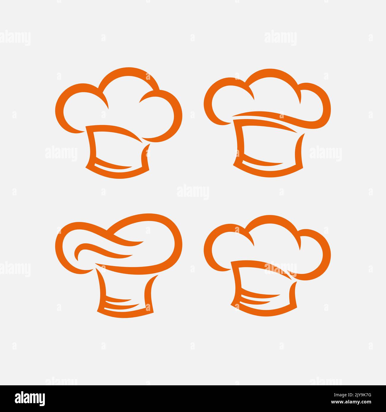 Set of Chef Hat Logo Vector. Creative Restaurant icon, symbol ...